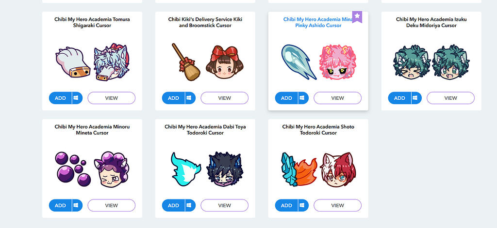 MHA chibi cursors - Cursor Ideas - Custom Cursor Community