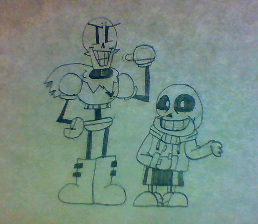 A traditional drawing of Sans and Papyrus. - General Discussion ...