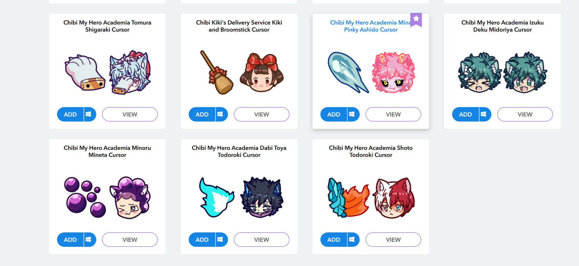 MHA chibi cursors - Cursor Ideas - Custom Cursor Community