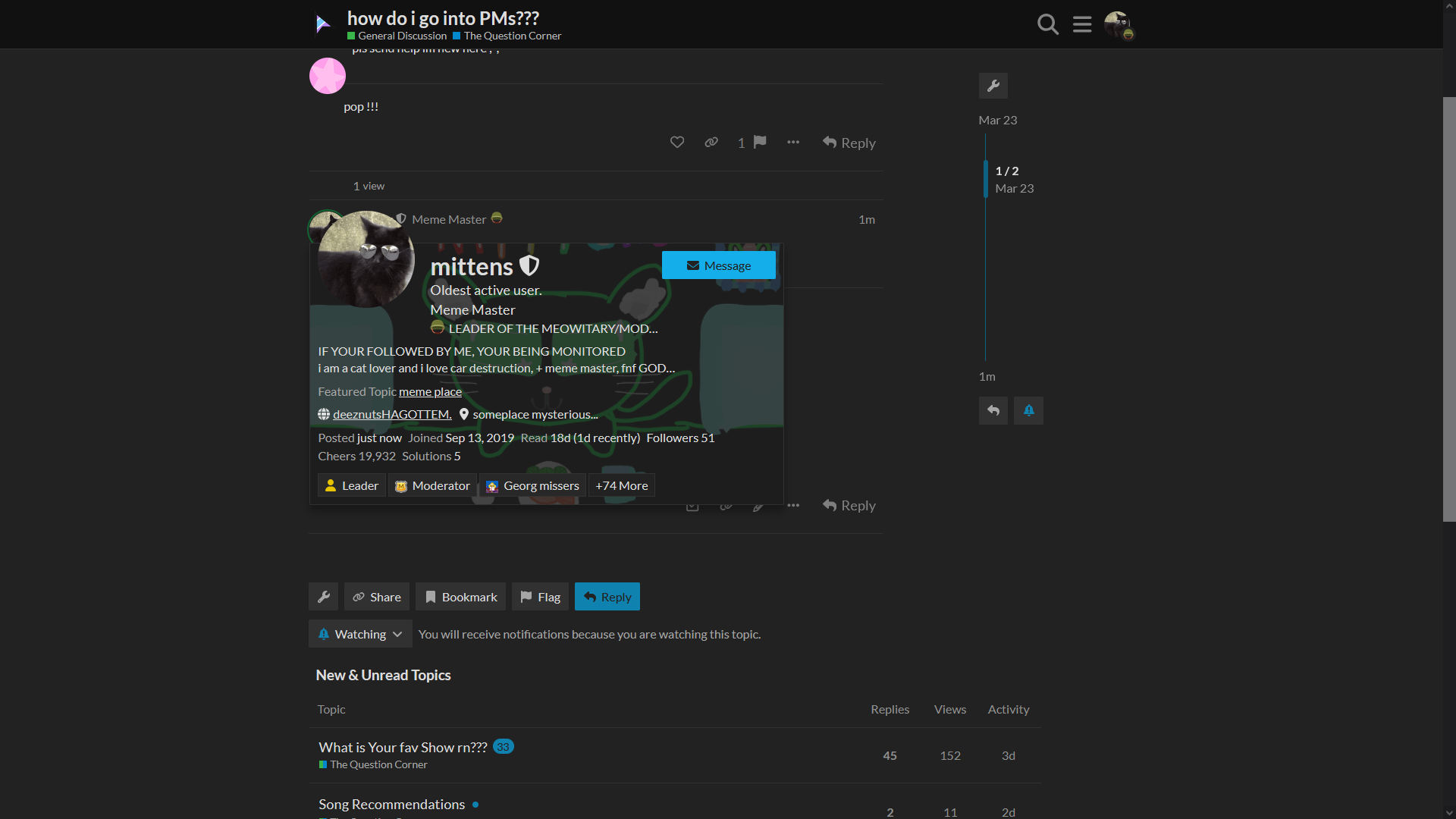 how do i go into PMs??? - The Question Corner - Custom Cursor Community