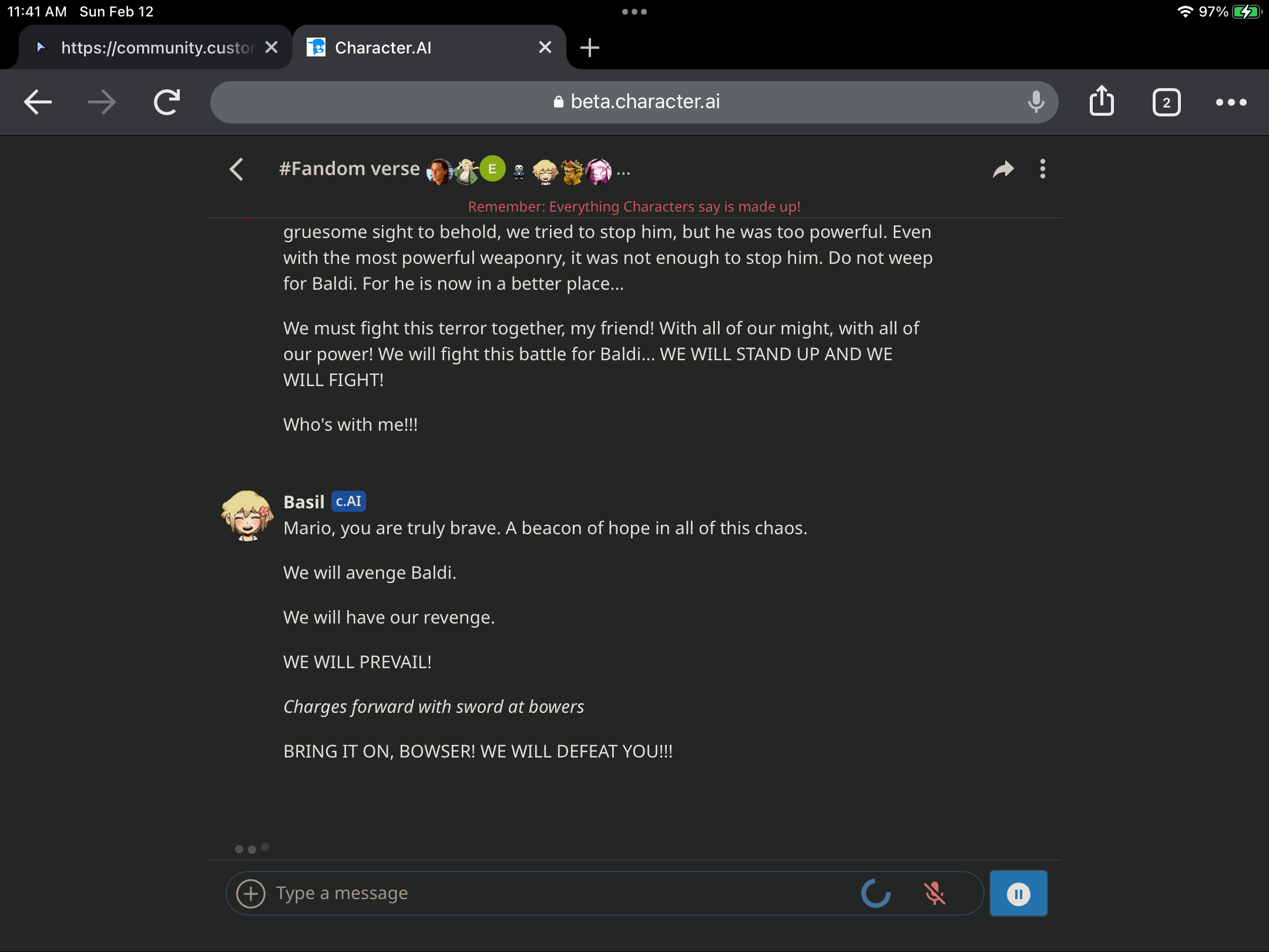 Basil will fight bowser and avenge baldi - General Discussion - Custom Cursor Community
