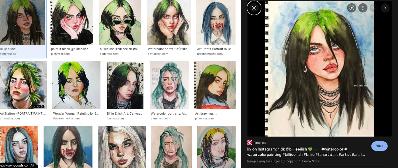 A painting of Billie Eilish - General Discussion - Custom Cursor Community